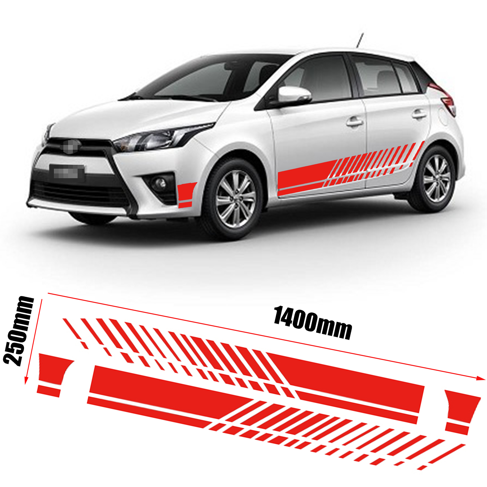 Racing Pinstripe Stripe Red Side Skirt Door Bumper Body Vinyl Decal ...