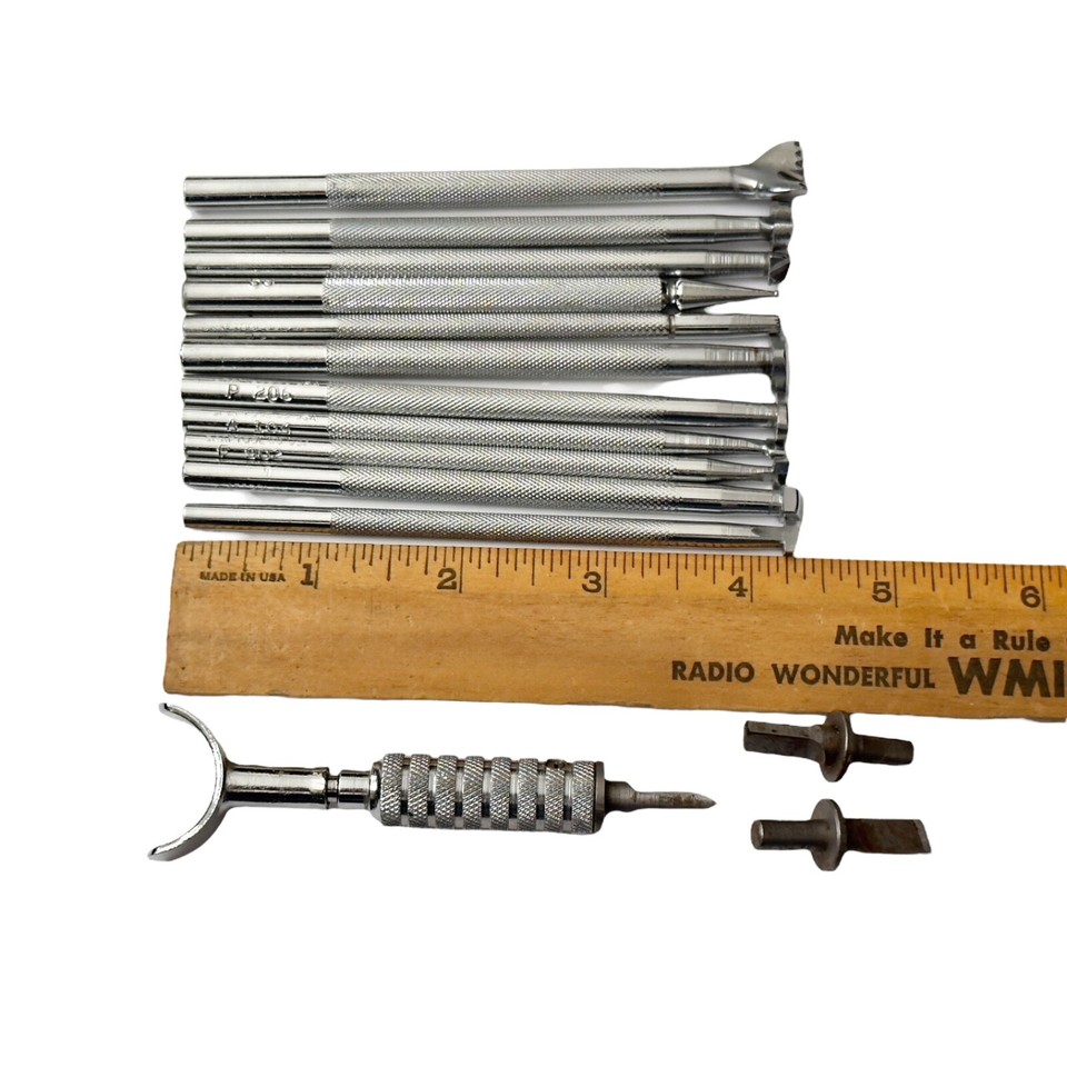 Vintage Craftool Co. Leather Craft Carving Stamp Tools & Swivel Knife ...