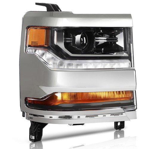 Right Headlight Assembly Fits 2016-2019 Chevy Silverado 1500 Chrome ...