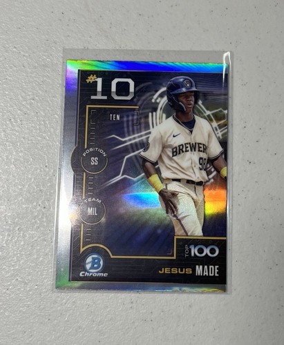 Jesus Made 2025 Bowman Chrome Top 100 Prospects Refractor Milwaukee ...