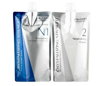 SHISEIDO Crystallizing Hair Straightener N1+2 Set 400g Rebonding / NEW ...