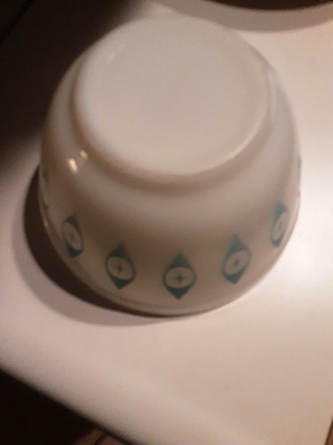 vtg pyrex bowl vintage Turquise Triangles Surround Bowl No Markings ...