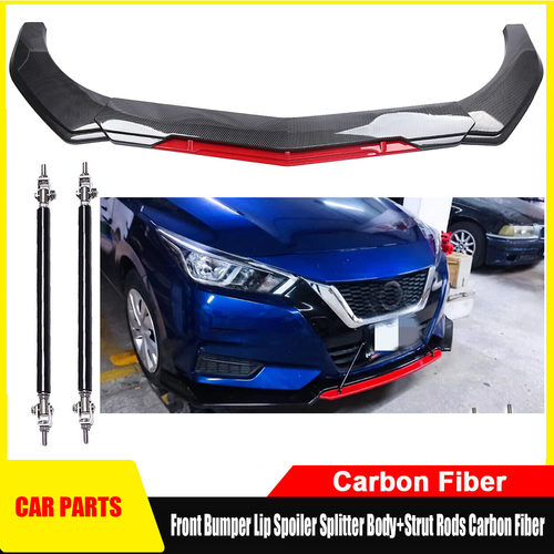 Front Bumper Lip Spoiler Splitter Body Kits Strut Rod For NISSAN VERSA ...