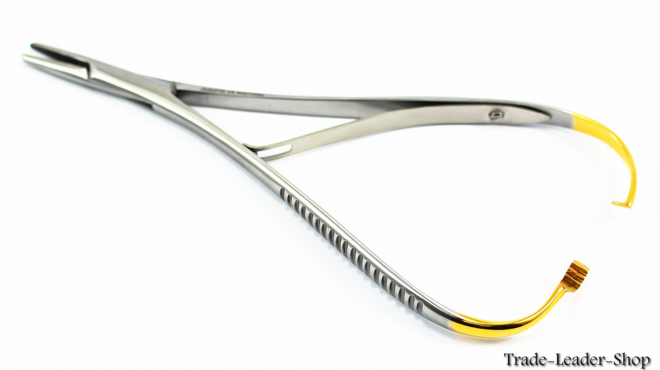 Mathieu Needle Holder 18 cm TC gold surgical suture operation Dental ...