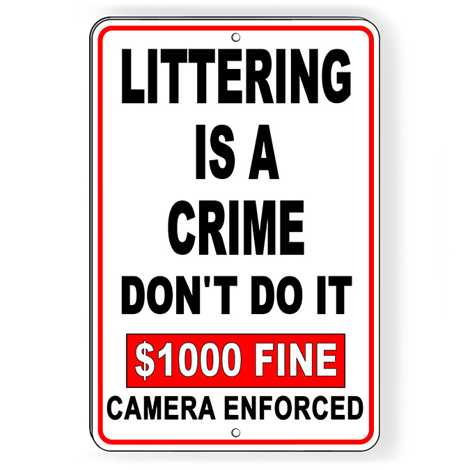 Littering Fine Sign