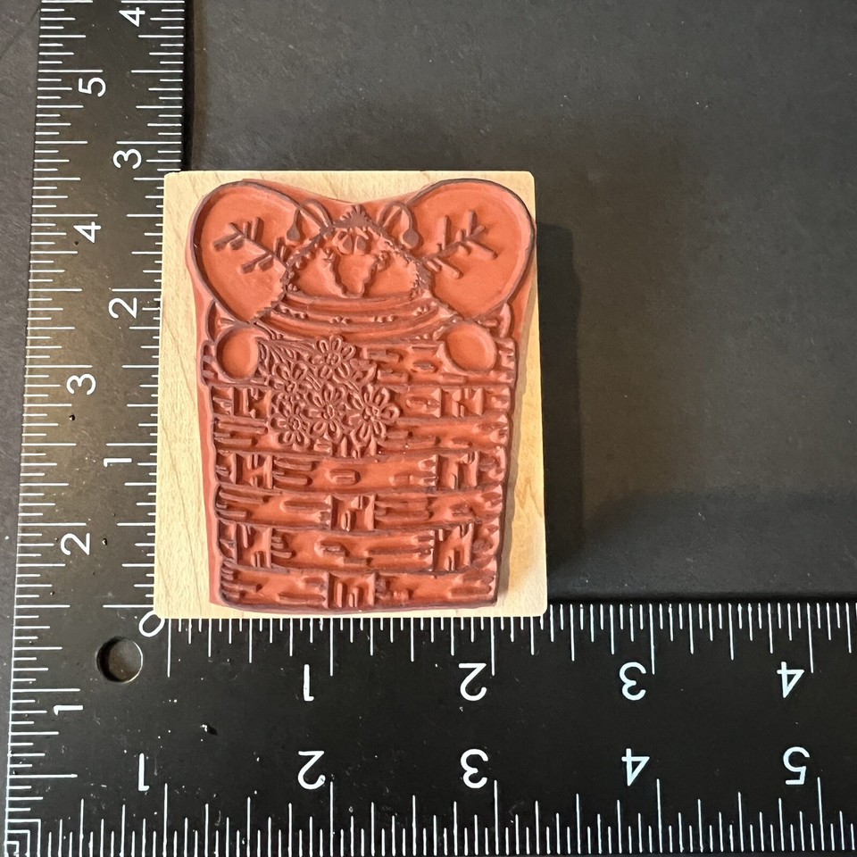 Rubber Stamp Bug BUNNY IN A BASKET With Flowers | eBay