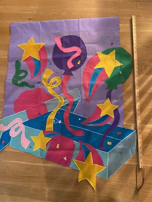 Lillian Vernon Yard Garden Flag Banner Appliqued Celebrate Birthday | eBay