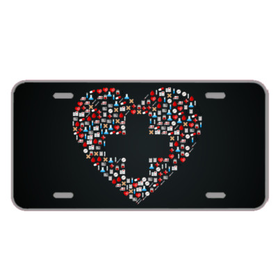 Custom Novelty License Plate With Amazing Golden Heart Design Add ...