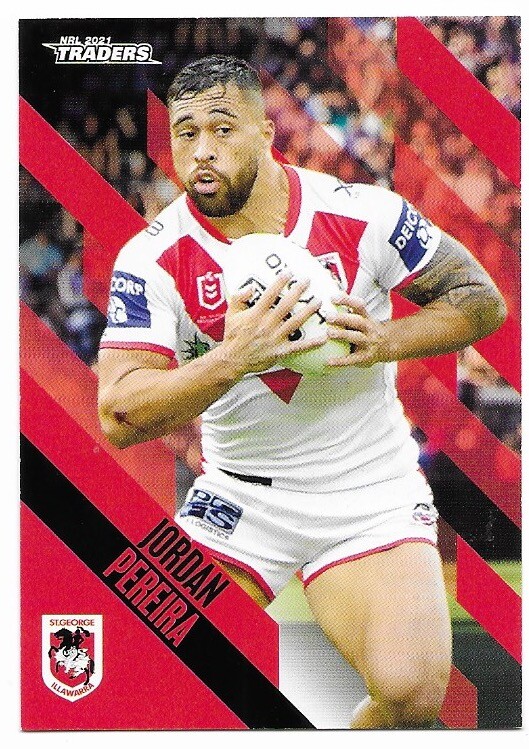 2021 NRL TRADERS ST GEORGE DRAGONS JORDAN PEREIRA #127 COMMON CARD TLA ...