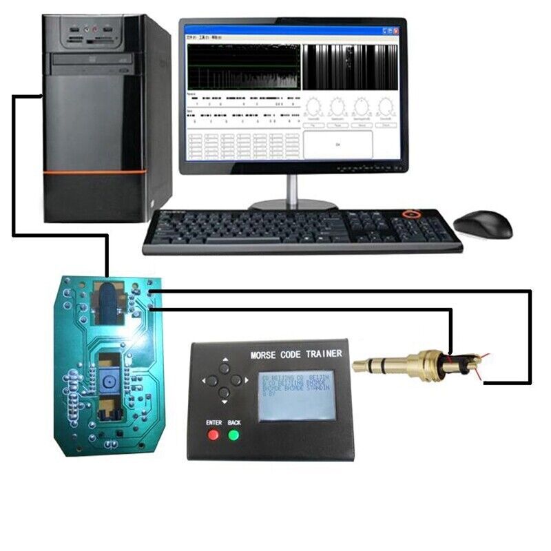 Morse Code Trainer LCD Telegraph Short Wave Radio Station Transmitter ...