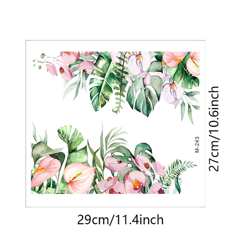 Plant Flower Wall Sticker Creative Toilet Decorative Restaurant ...