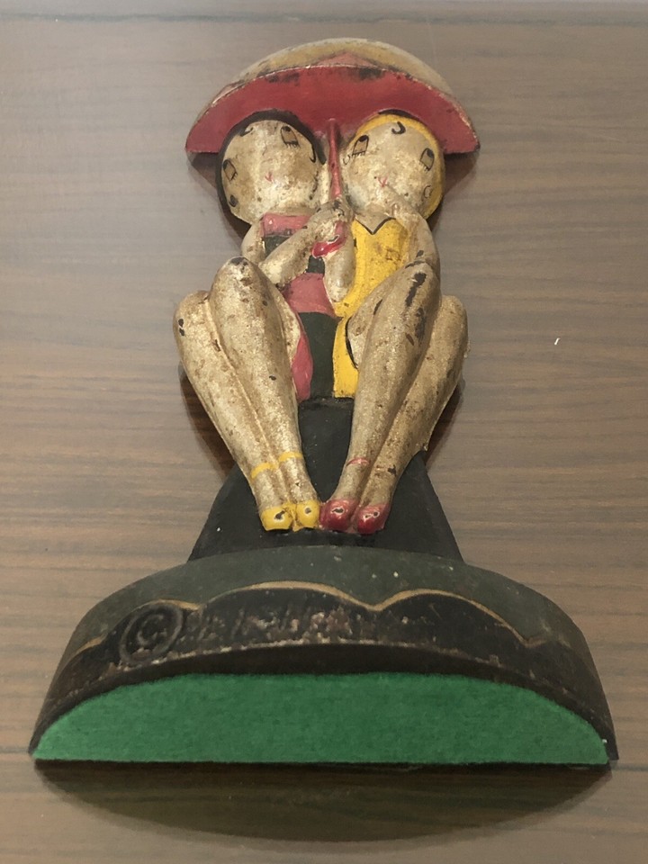Antique Original Hubley Cast Iron Bathing Beauties Anne Fish Doorstop ...