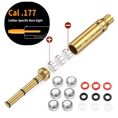 Optics .177 Red Laser Bore Sight End Barrel Laser Boresighter For Cal ...