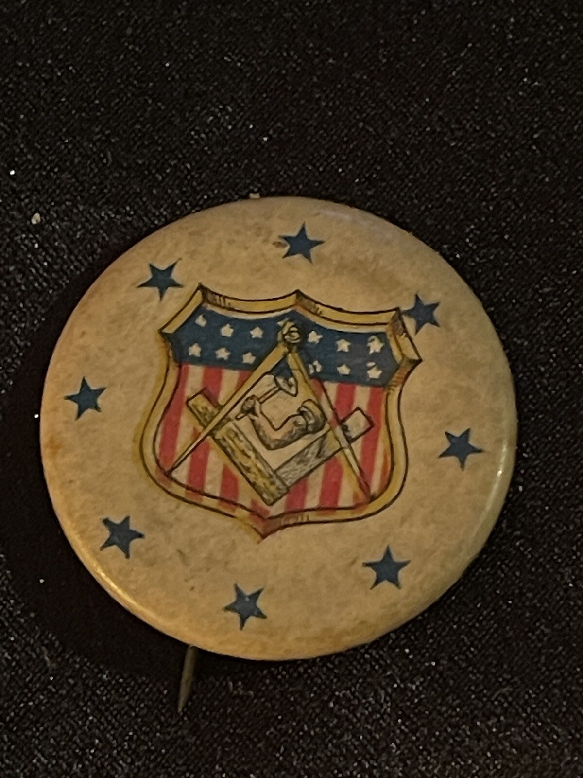 Antique Military Masonic Pinback Order of the United American Mechanics ...
