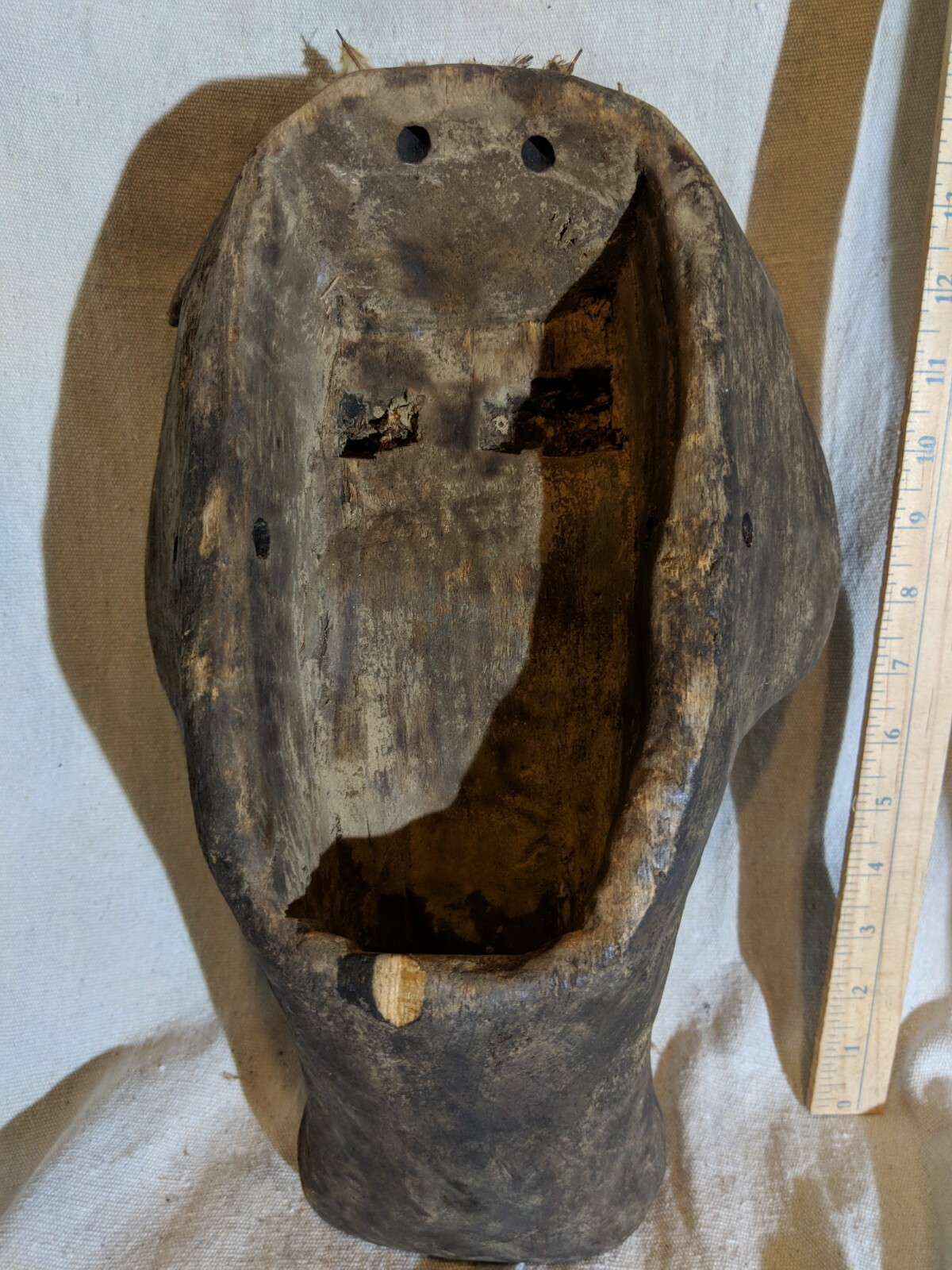 Unique Mblo Mask with Feathers on Top — Authentic Carved African Wood ...