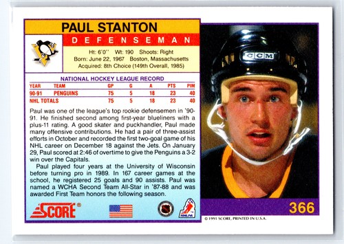 1991-92 Score American #366 Paul Stanton | eBay