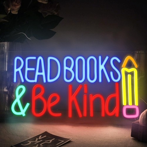 READ BOOKS & Be Kind Neon Lights Neon Sign, Led Signs for Bedroom Wall ...