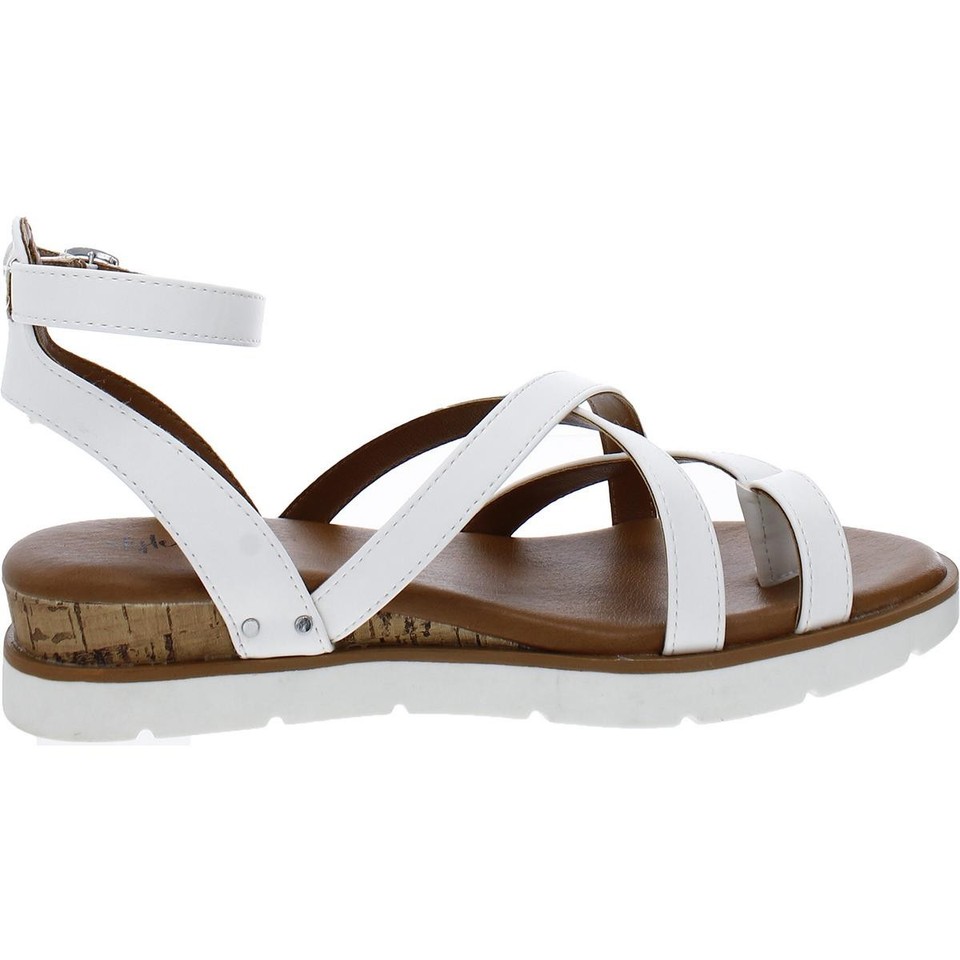 Style & Co. Womens Darla White Flat Wedge Sandals Shoes 5 Medium (B,M ...