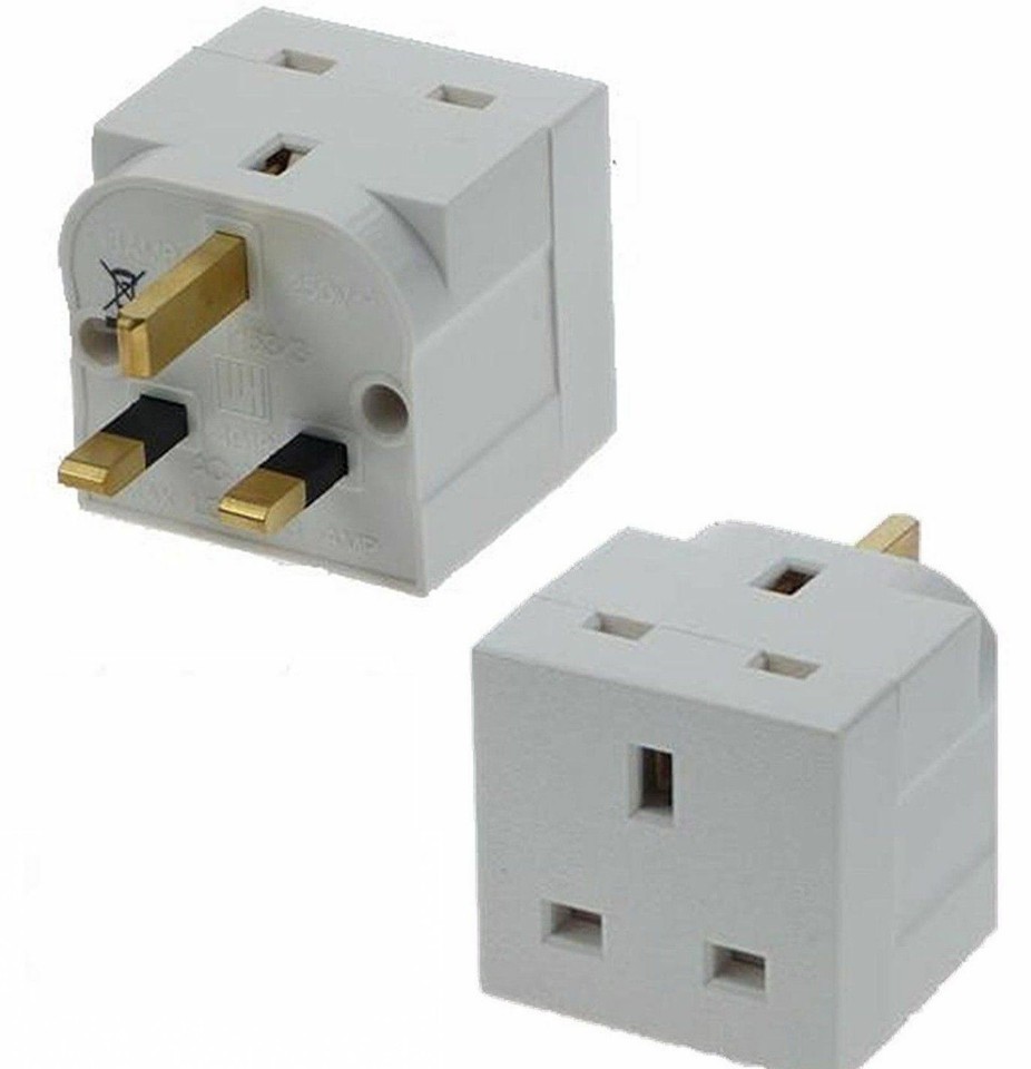 10 X 2 Way 2 Gang Block Triple Socket Splitter 13A Mains UK Plug ...