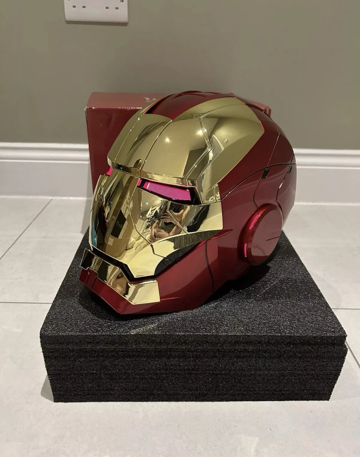 Iron Man MK5 Helmet Mask RED/GOLD- Voice Activated – 2025 Model – Brand New