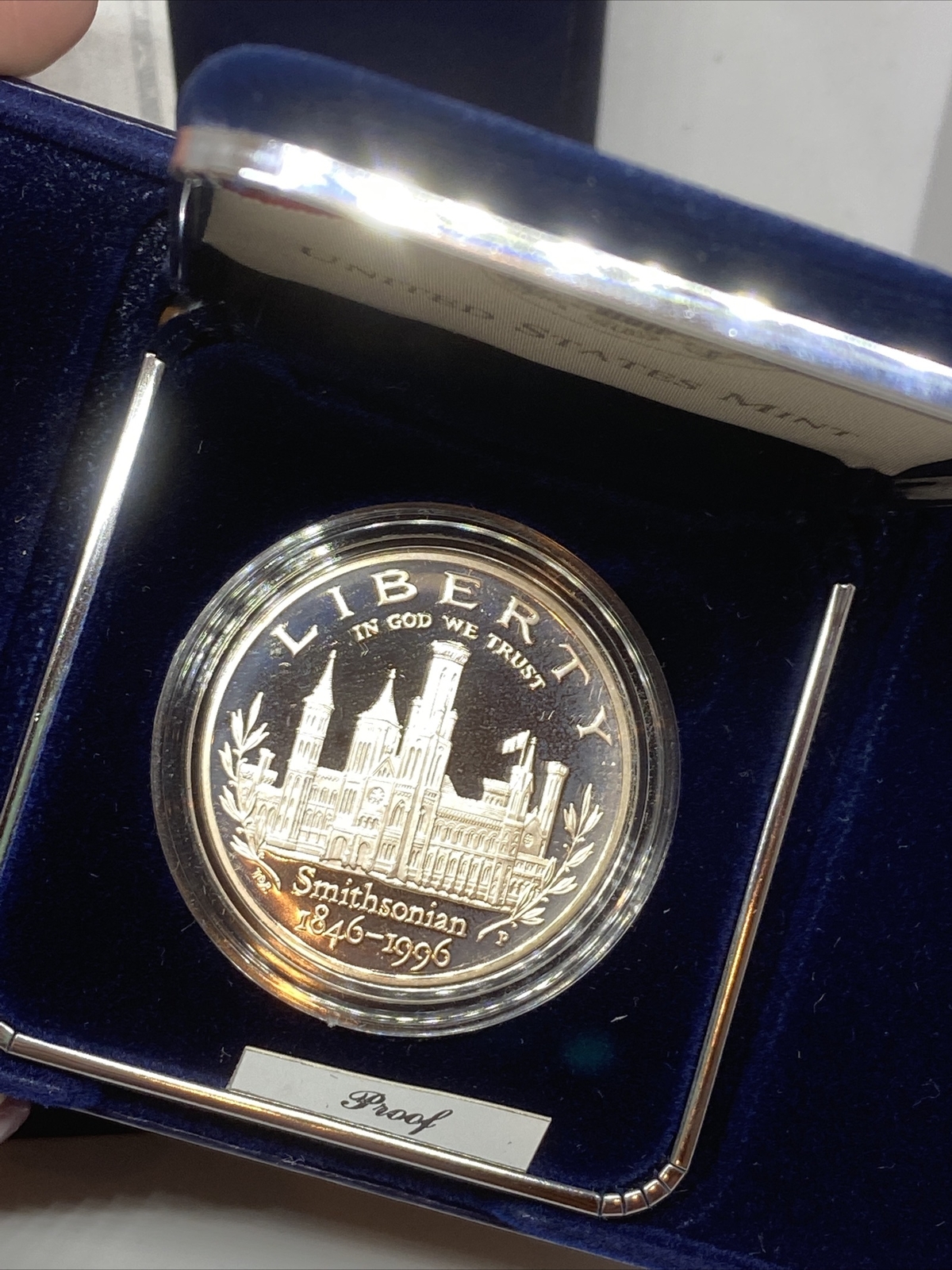 1996 Smithsonian Institution 150th Anniversary Silver Proof Dollar Coin ...