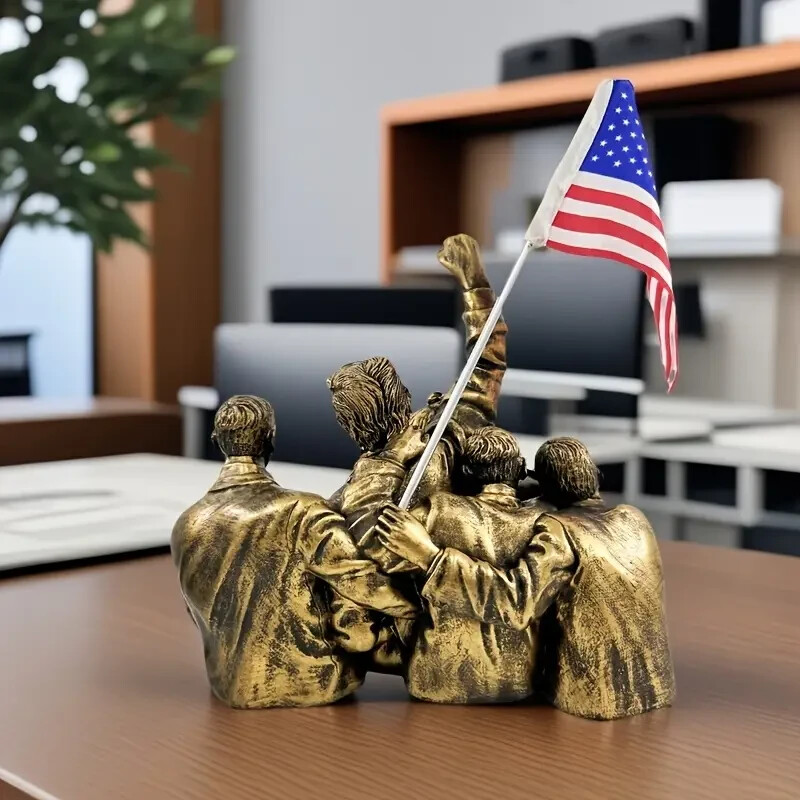 2024 Donald Trump Assassination Fight Resin Craft Sculpture & Bonus ...