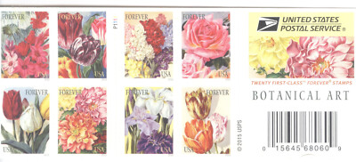 US #5051c unexploded booklet (20 forever stamps) MNH Botanical art ...