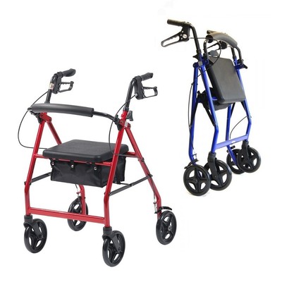 Lightweight walker 4 wheel rollator walking mobility frame with 18cm ...
