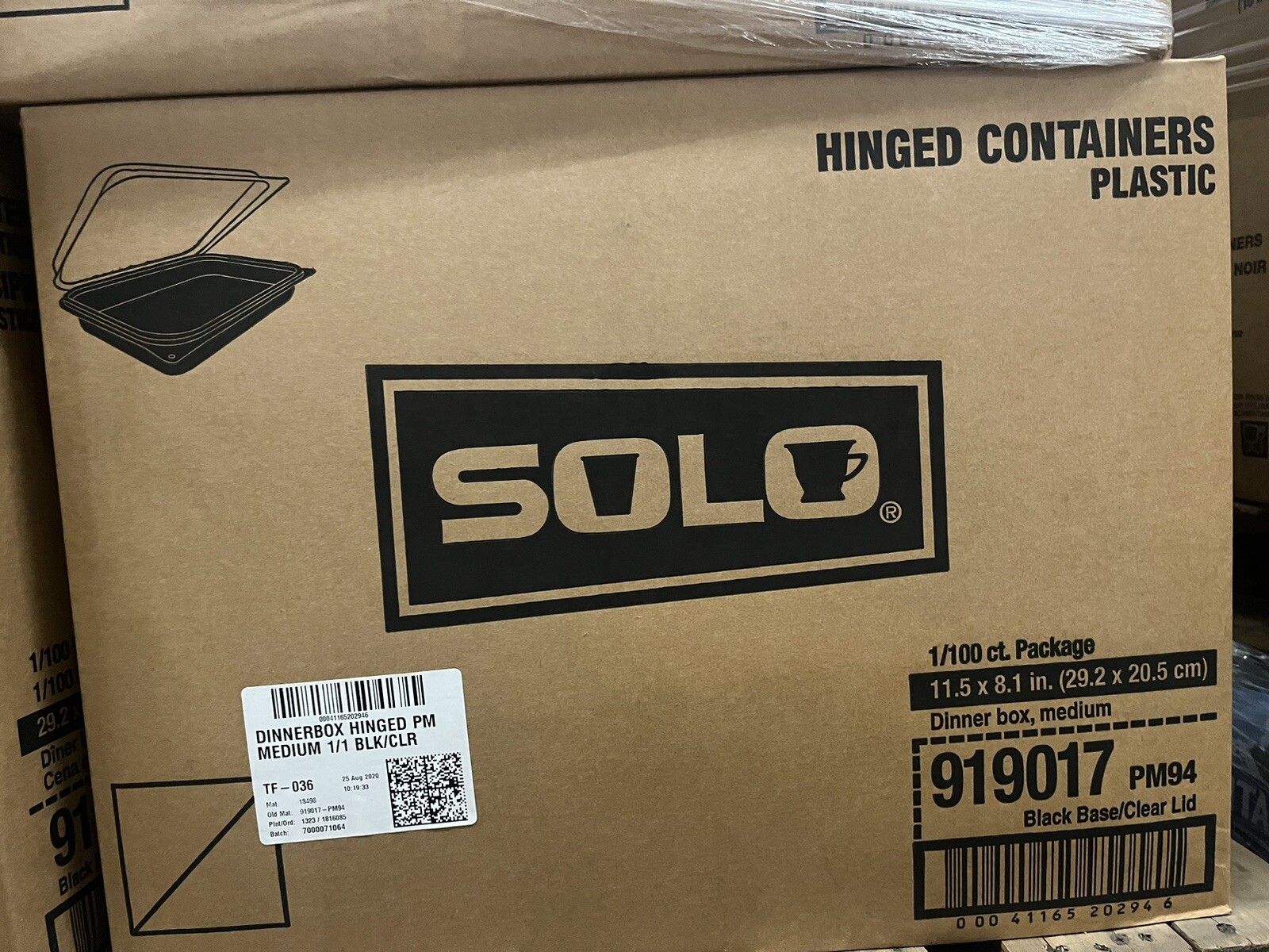 Solo Dinner Box 919017-PM94 11.5 in MPS Hinged Lid Dinner Box - Black/Clear for sale online | eBay