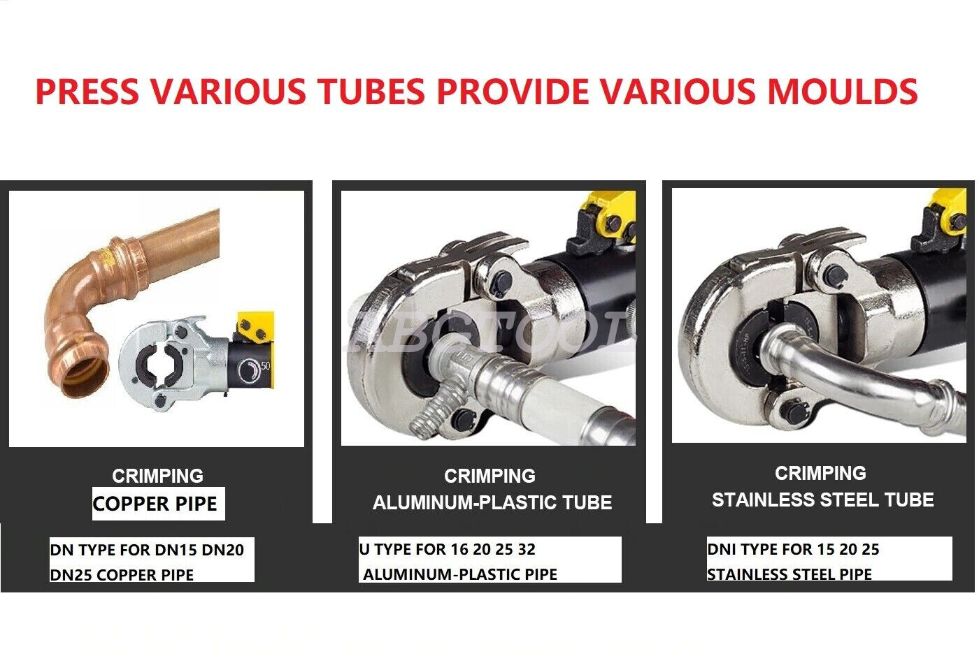 Hydraulic copper pipe crimper Plumbing alu Plastic stainless tube ...