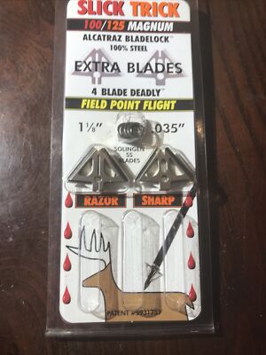 slick trick 100/125 magnum alcatraz bladelock 100% steel Archery Arrow ...