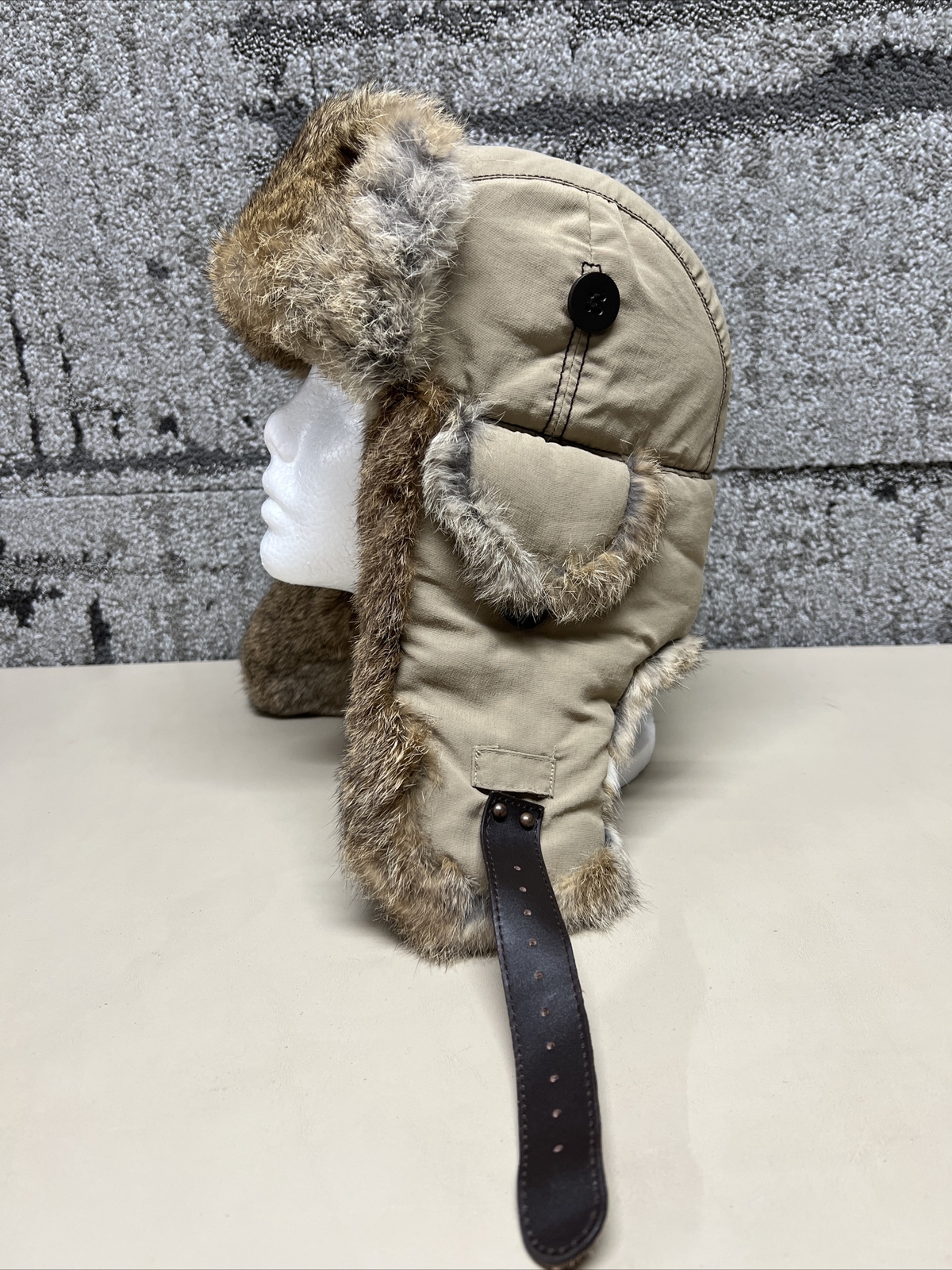 Vintage Mad Bomber Aviator Rabbit Fur Trapper Hat Tan Medium | eBay