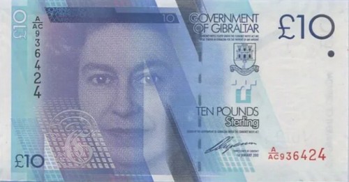 Gibraltar Banknote 10 Pounds 2010 UNC Uncirculated. Single Gibraltar ...