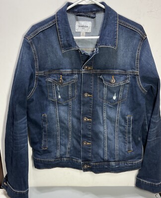 Monticello Wash Denim Trucker Jacket Goodfellow & Co Blue Size Medium ...