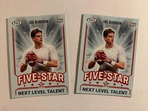2x 2020 Sage Hit Premier Draft Joe Burrow Red Next Level Rookie Cards ...