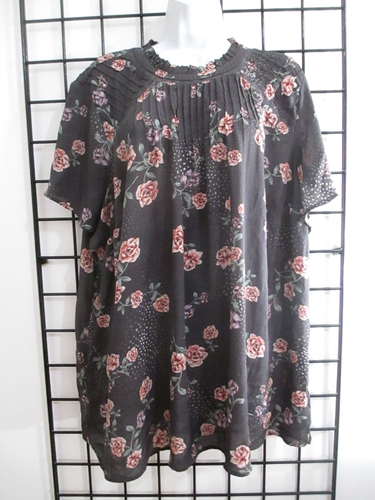 TORRID 🌸 SIZE 3 / 56" BUST==SWEET GRAY FLORAL PRINT BLOUSE | eBay
