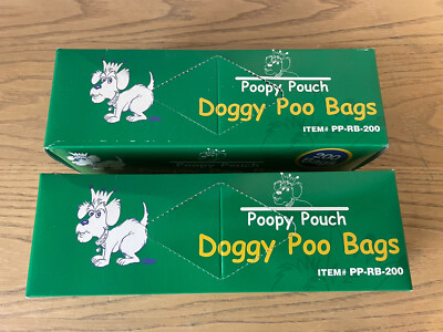 (2 Pack) Poopy Pouch PP-RB-200 Doggy Poo Bags 8” X 13”, 200 Bags each ...