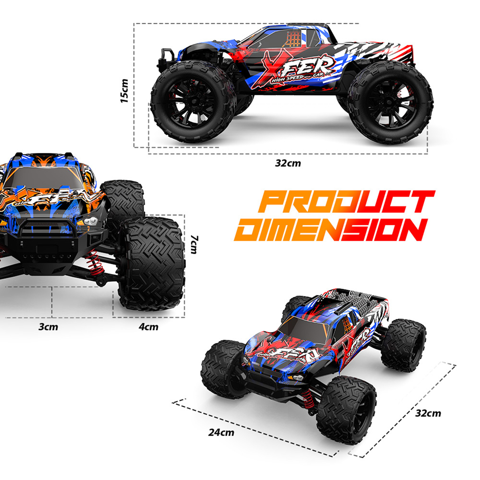 1/16 4WD Car 2.4GHz 40km/h High Speed Off-Road Climbing Racing Car RTR ...