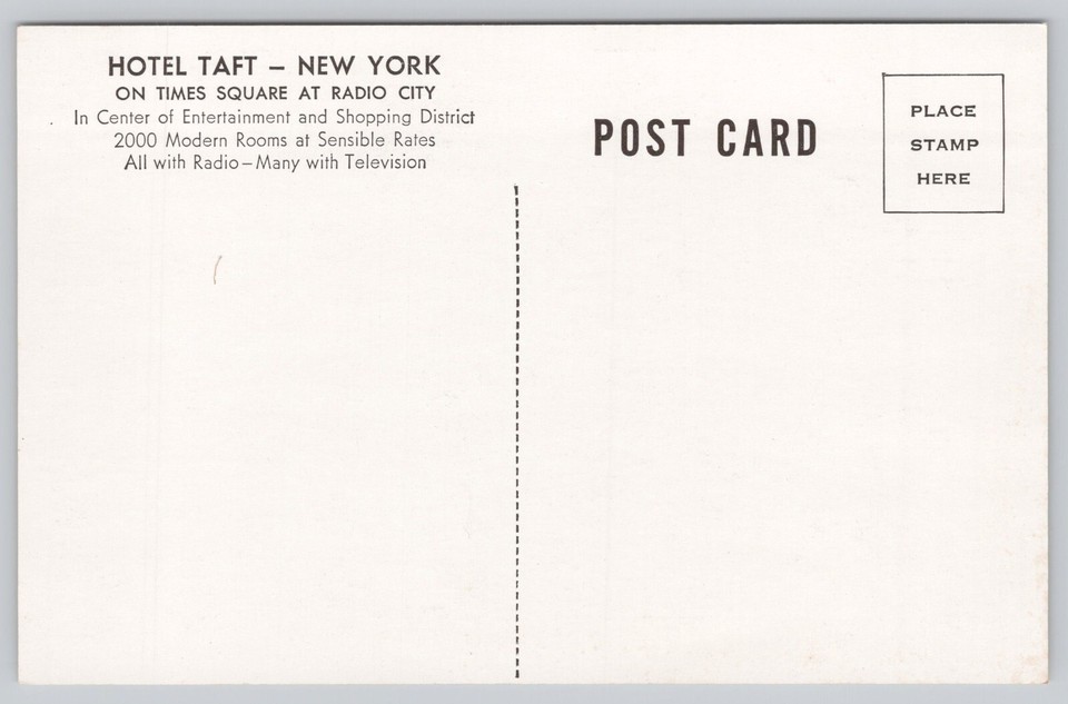 New York Chrome City Hotel Taft Coffee Shop Lobby Grill Tap UNP ...