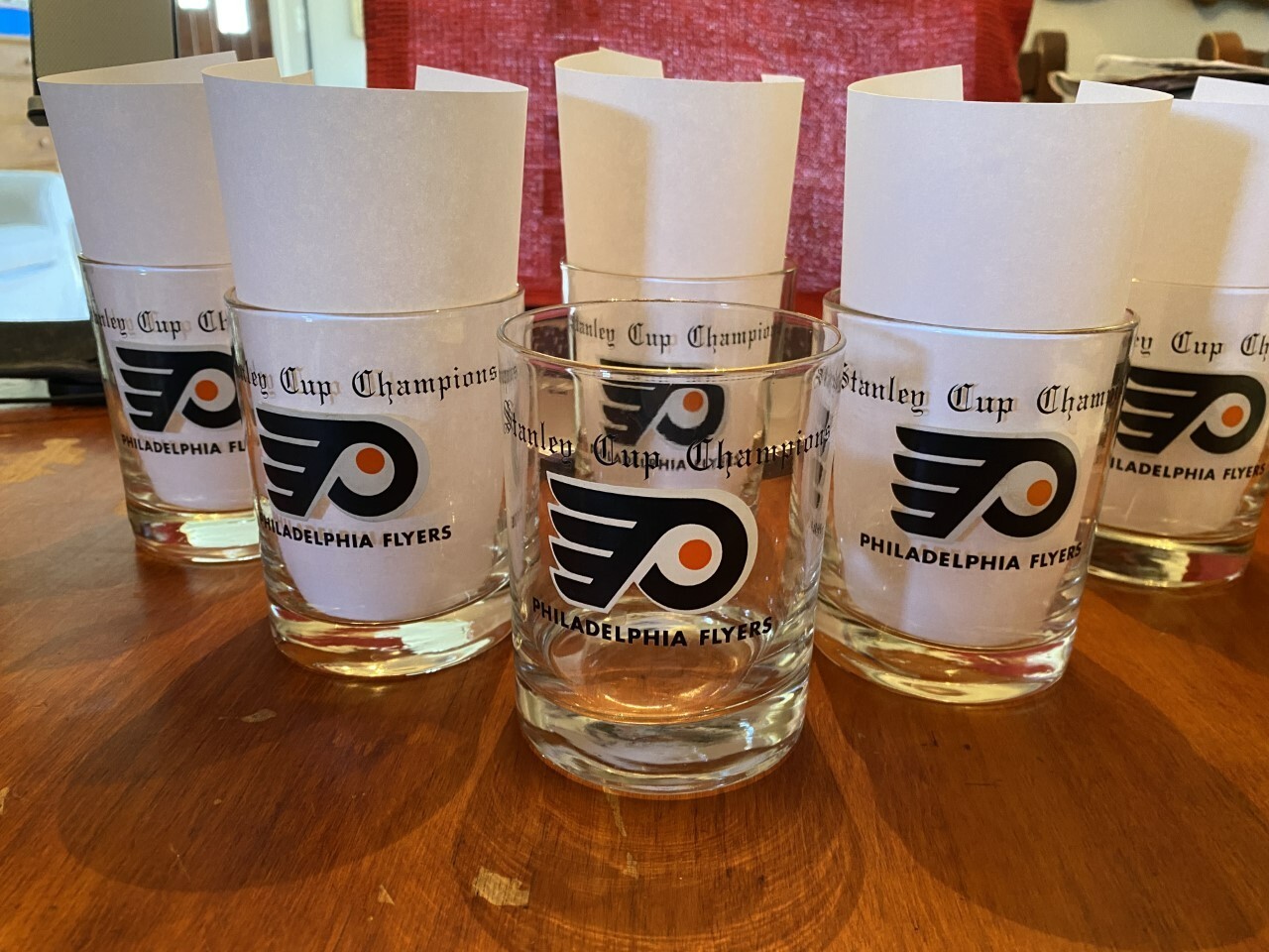 PHILADELPHIA FLYERS 1973-74 STANLEY CUP CHAMPIONS SIX (6) GLASS TUMBLER ...
