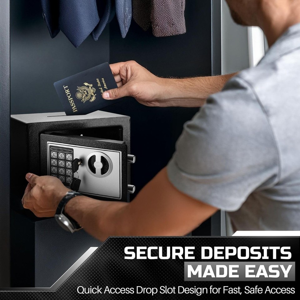 Electronic Drop Safe Box with Digital Combination Lock - Cash Safe for ...