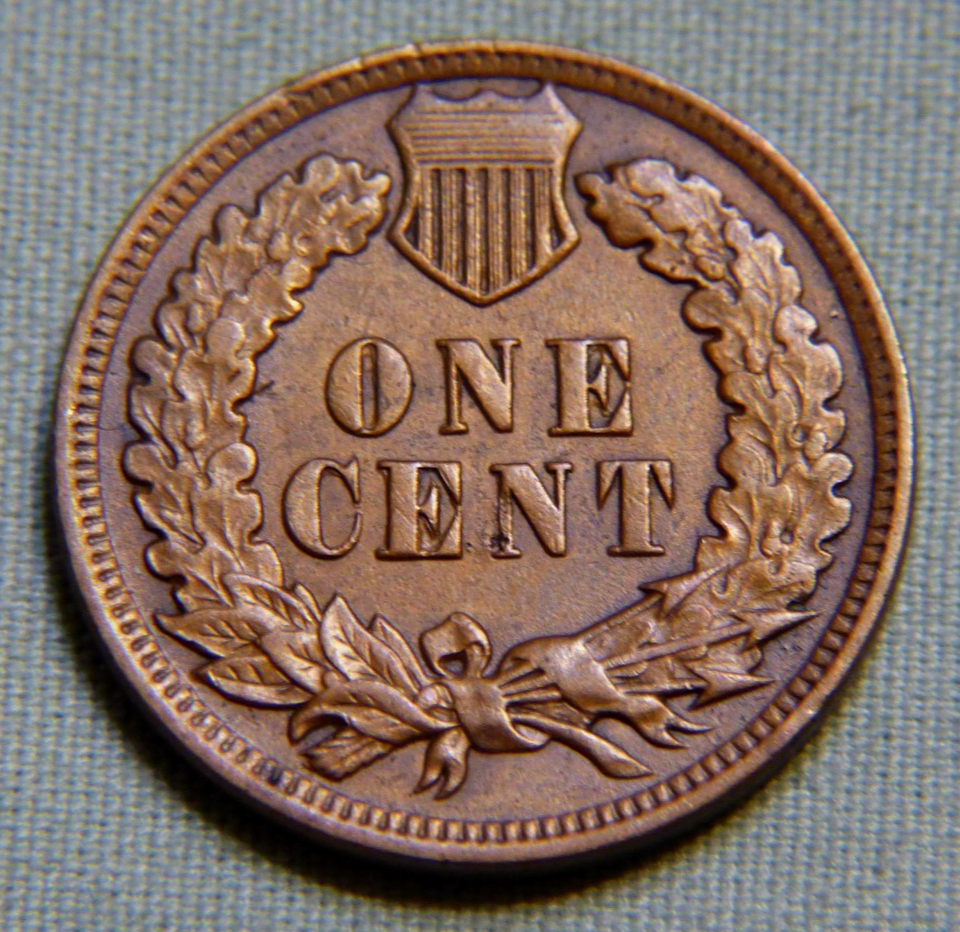 1901 Indian Head Penny Cent - AU Full Liberty Beauty With 4 Diamonds ...