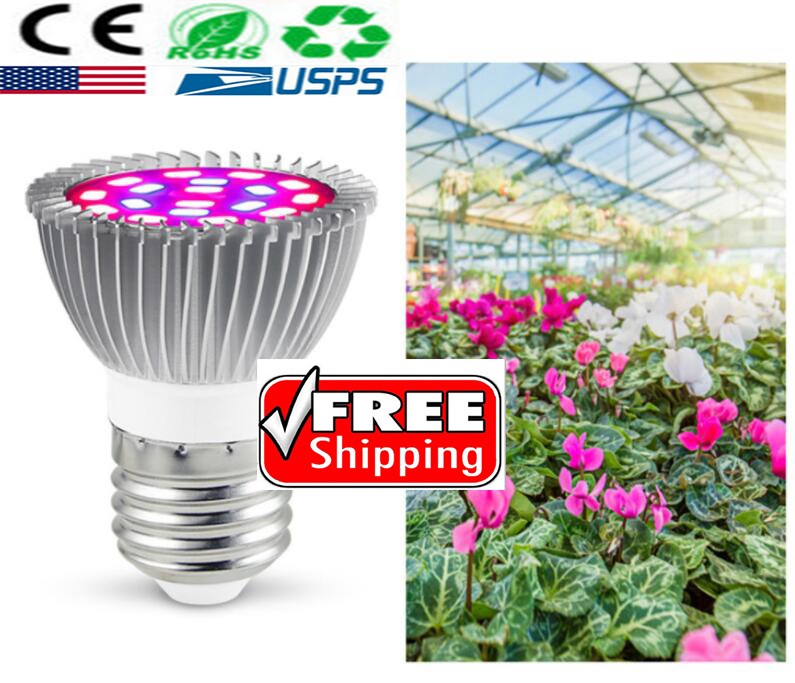 LED Grow Light 18LED E27 Spotlight Plant Lamp Bulb Flower Greenhouse ...