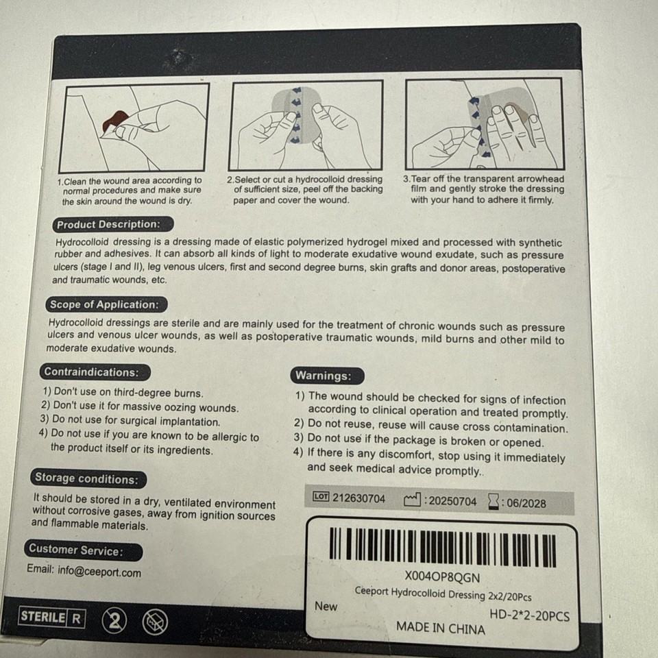 McKesson Hydrocolloid Dressing 2 x 2" Square Waterproof Film Backing 20 ...