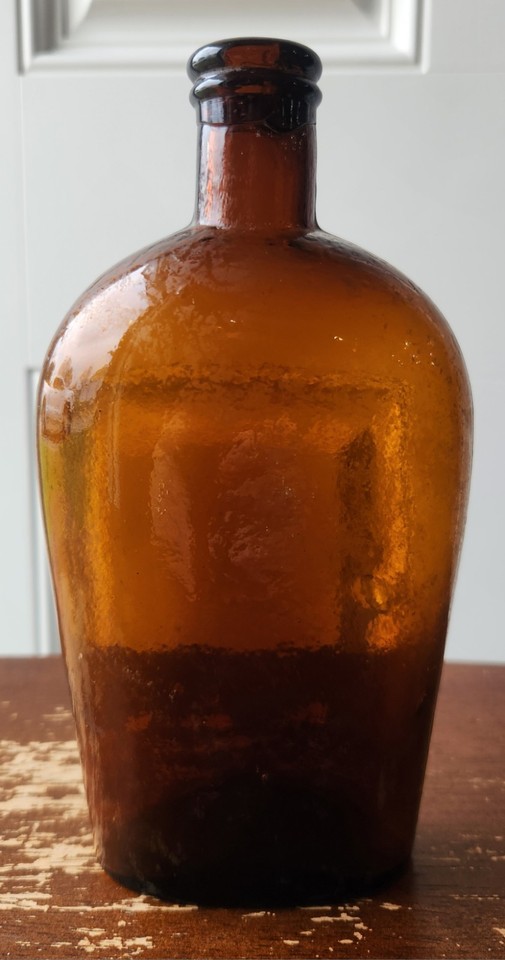 1870s Western Whiskey Flask. Crude! Star Base. San Fransisco Glass ...