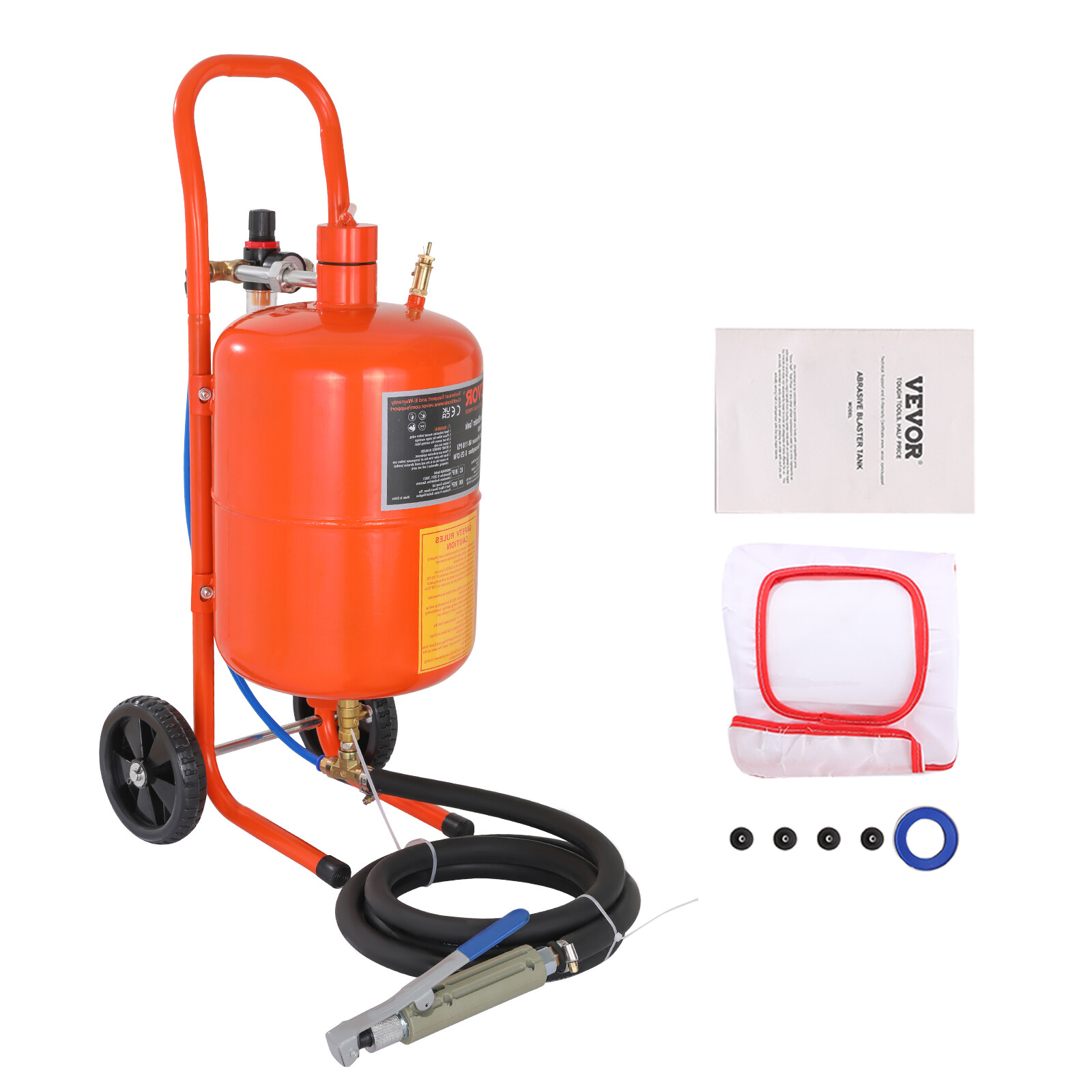 VEVOR 5 Gallon Sand Blaster 60-110 PSI High Pressure Sandblaster with 4 ...