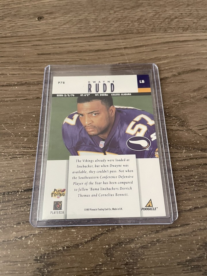 1997 Pinnacle Artist Proof Dwayne Rudd #P78 Rookie RC | eBay