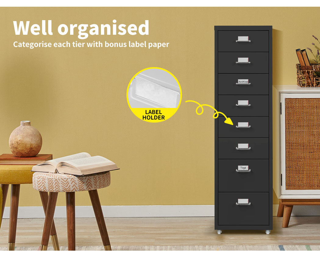 Levede 8 Drawer Office Cabinet Drawers Storage Cabinets Steel Rack Home ...