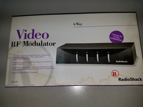 NEW IN BOX. Radio Shack 4 way RF Modulator , 9v DC Cat # 15-1215 with ...
