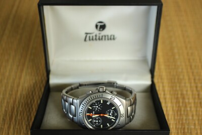 CHOICE VINTAGE TUTIMA 780 F2 MILITARY TITANIUM FLIEGER CHRONOGRAPH ...